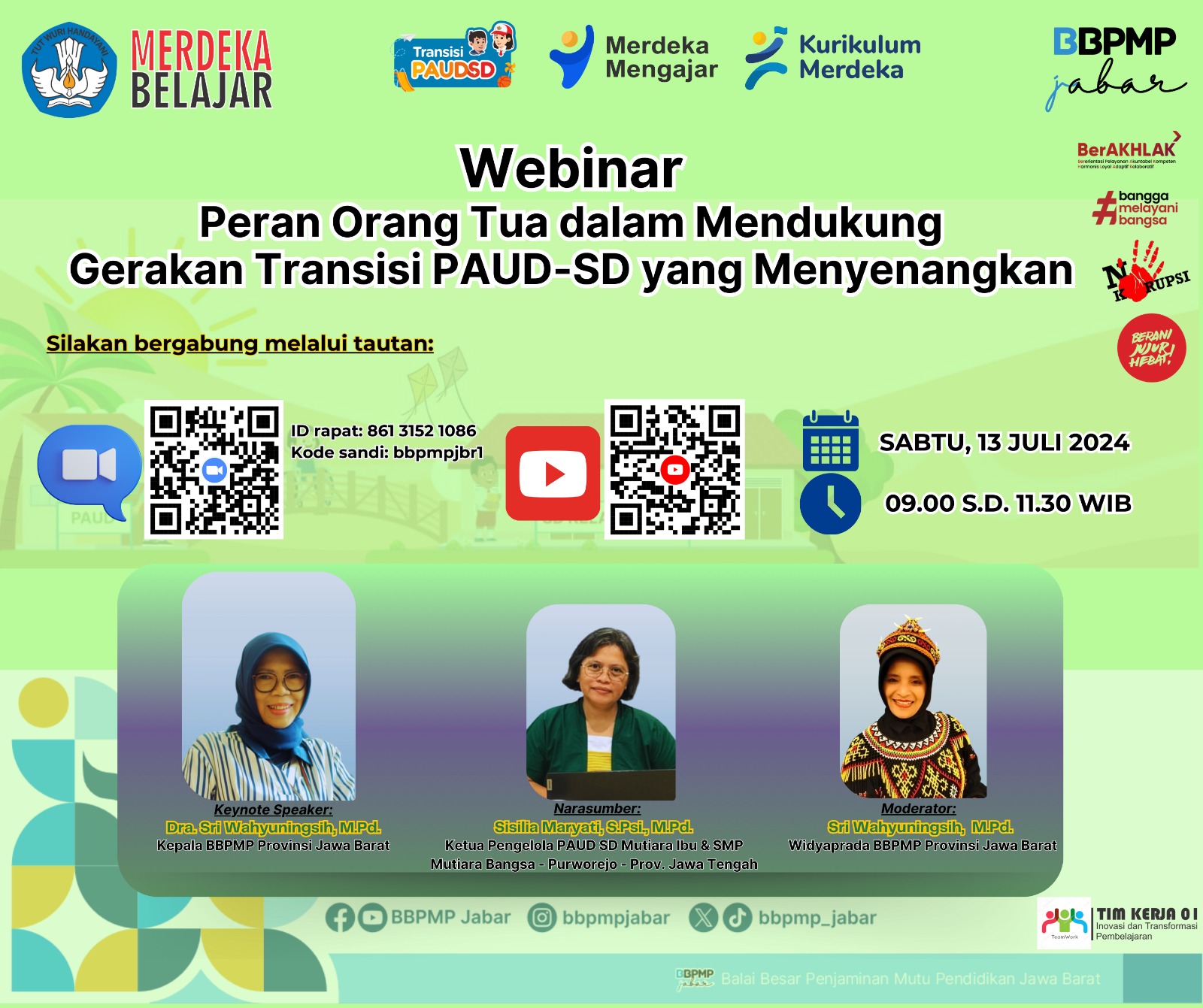 Peran Orang Tua Dalam Mendukung Gerakan Transisi PAUD SD Yang Menyenangkan - BBPMP JABAR